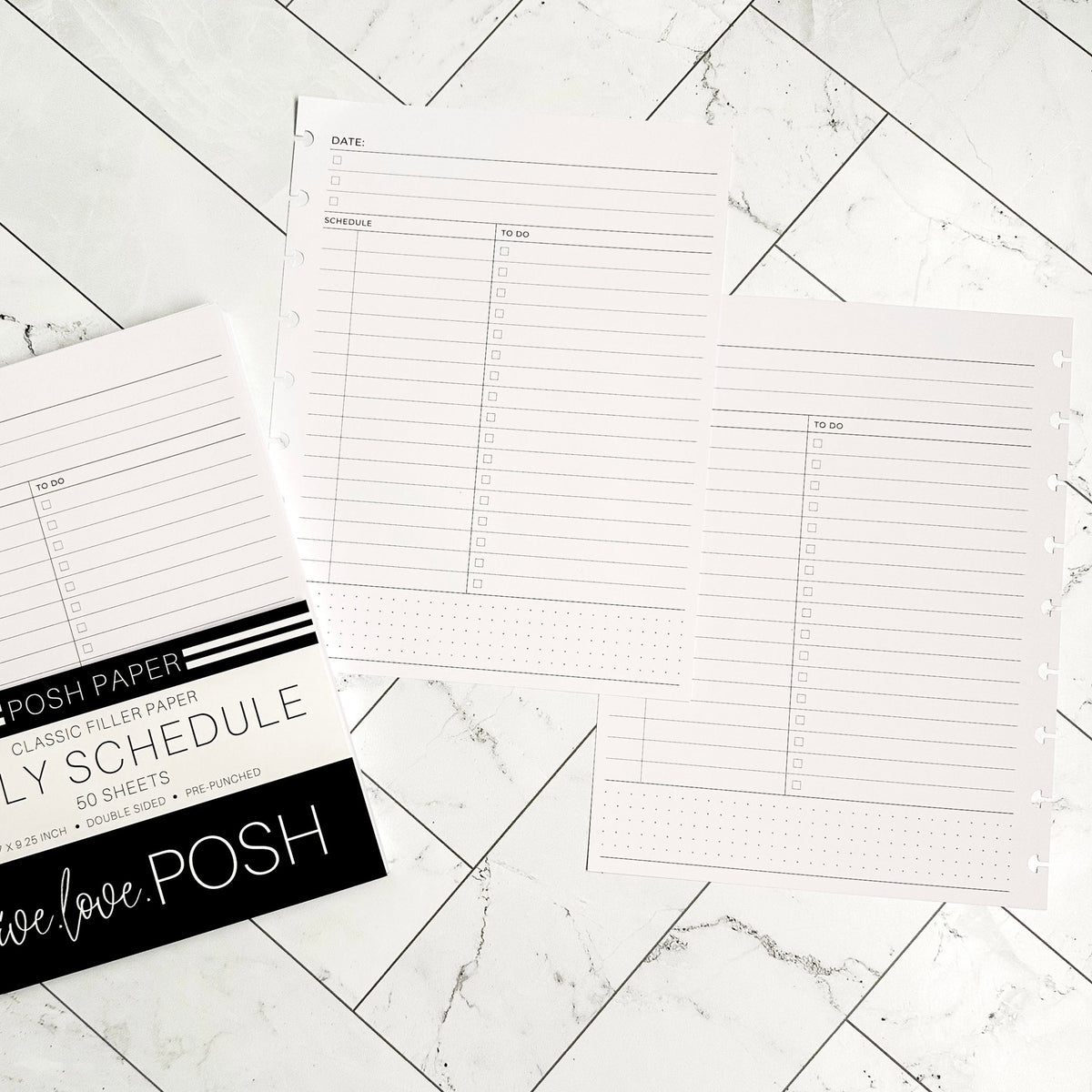 DAILY SCHEDULE FILLER PAPER – Live Love Posh