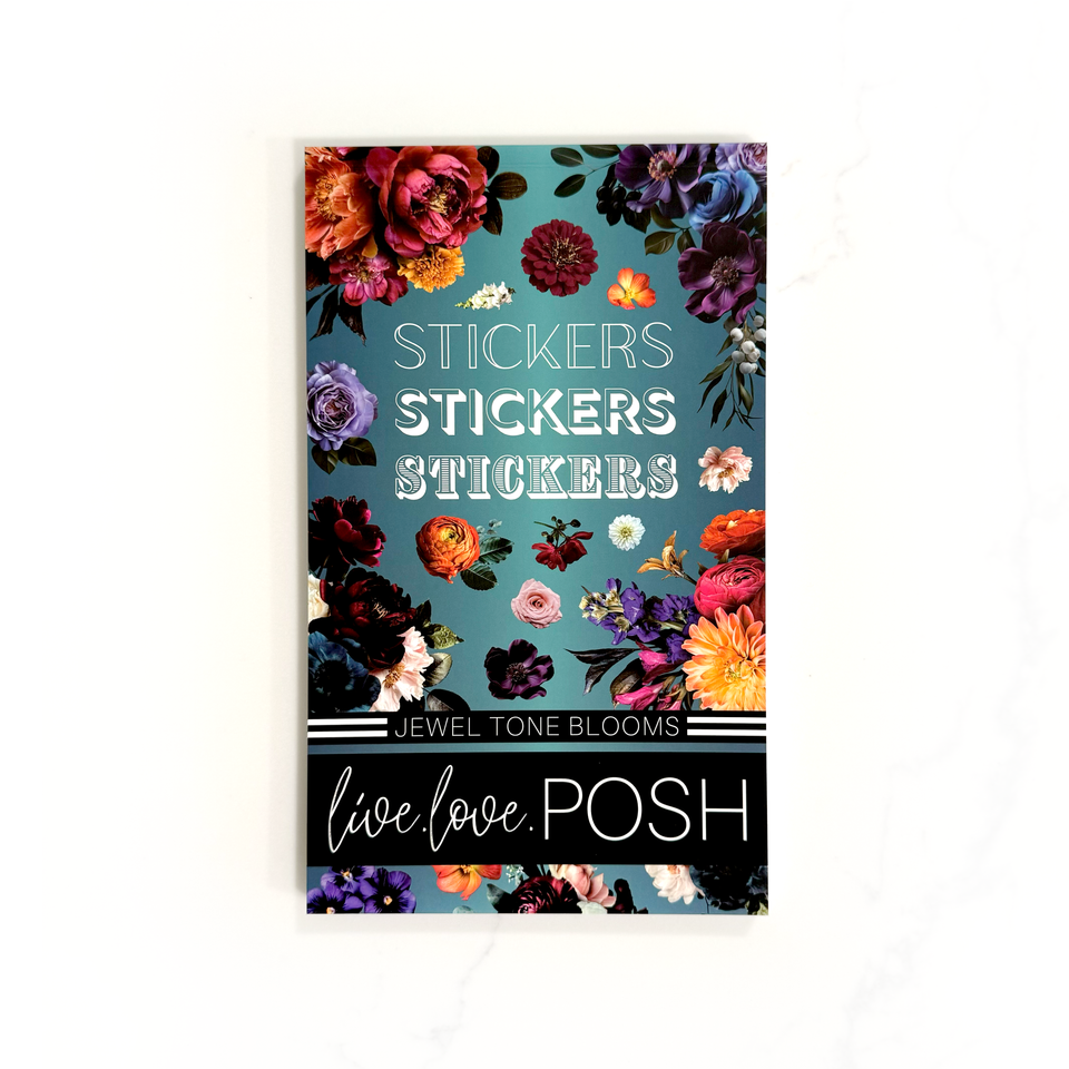 JEWEL TONE BLOOMS STICKER BOOK – Live Love Posh
