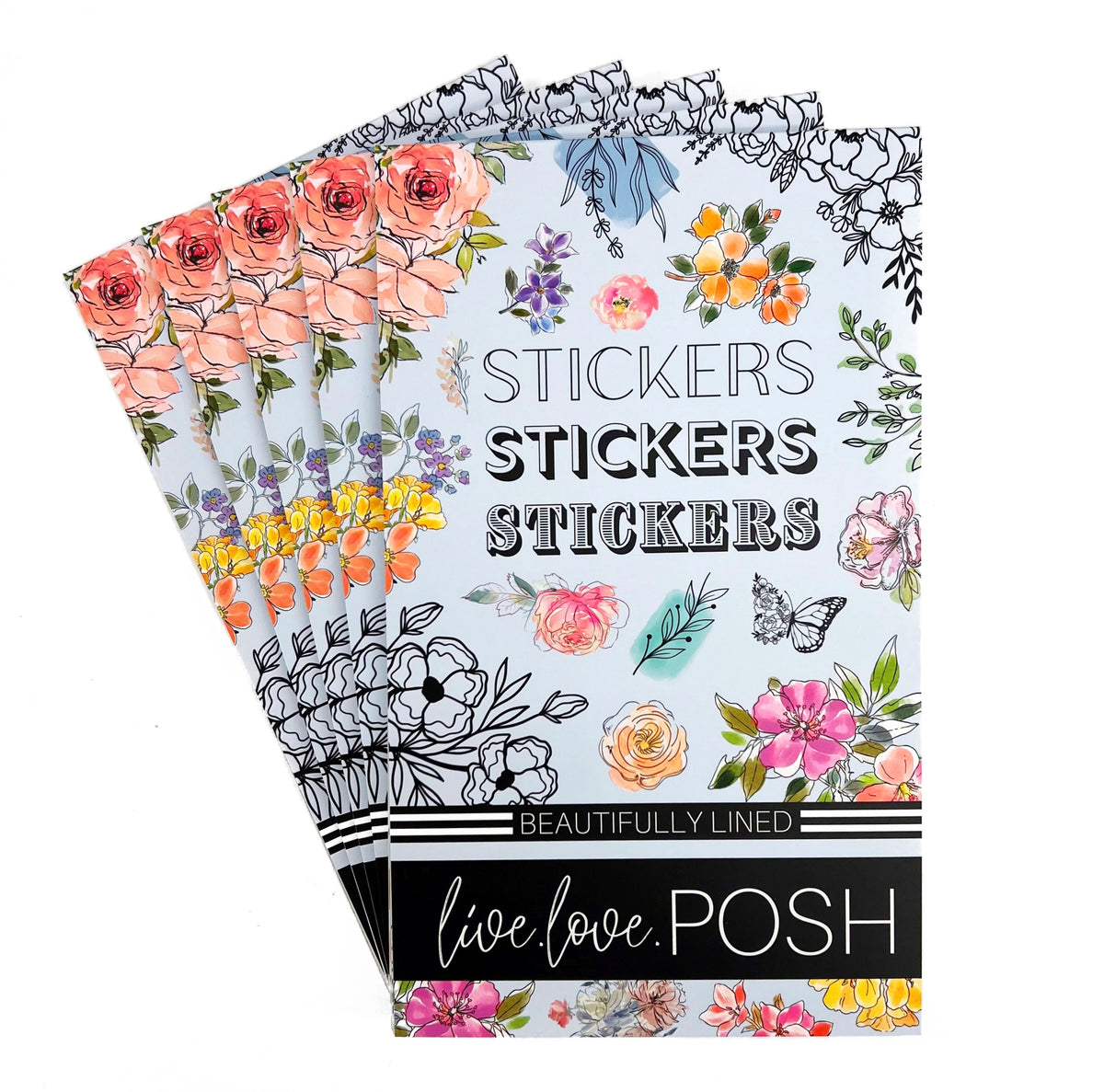 BEAUTIFULLY LINED STICKER BOOK – Live Love Posh