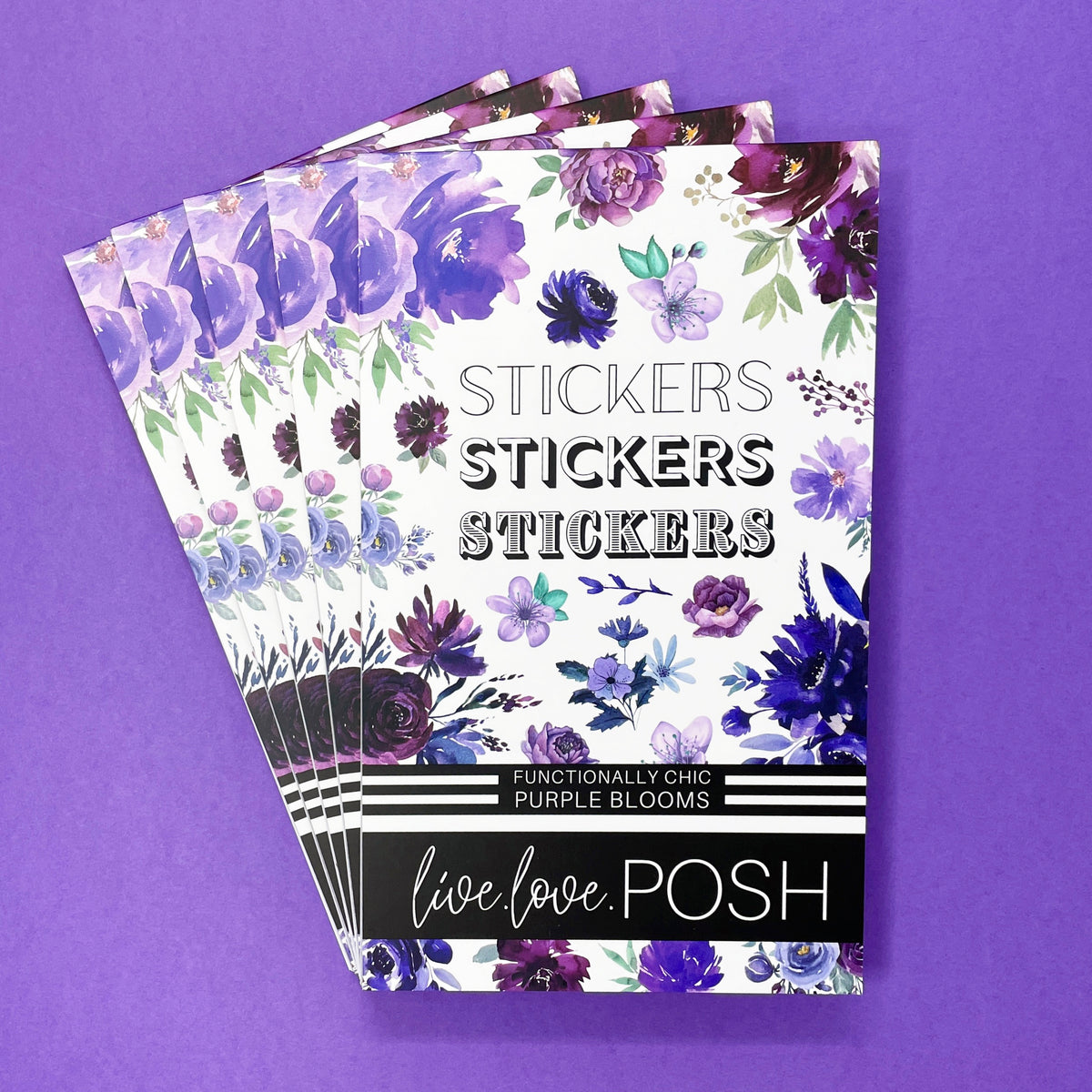 PURPLE BLOOMS FUNCTIONALLY CHIC STICKER BOOK – Live Love Posh