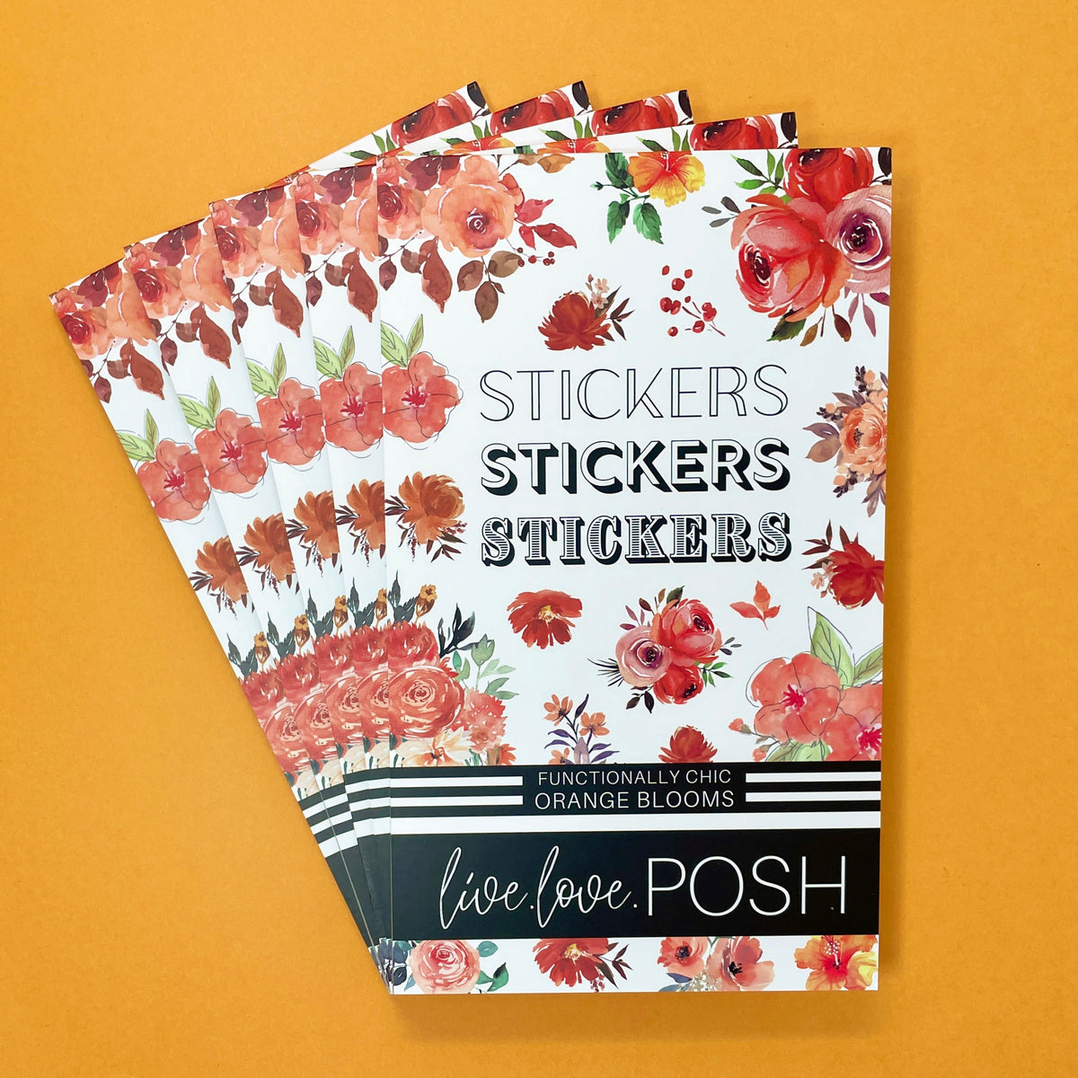 ORANGE BLOOMS FUNCTIONALLY CHIC STICKER BOOK – Live Love Posh