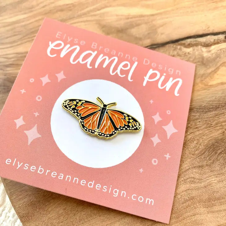 MONARCH BUTTERFLY ENAMEL PIN – Live Love Posh