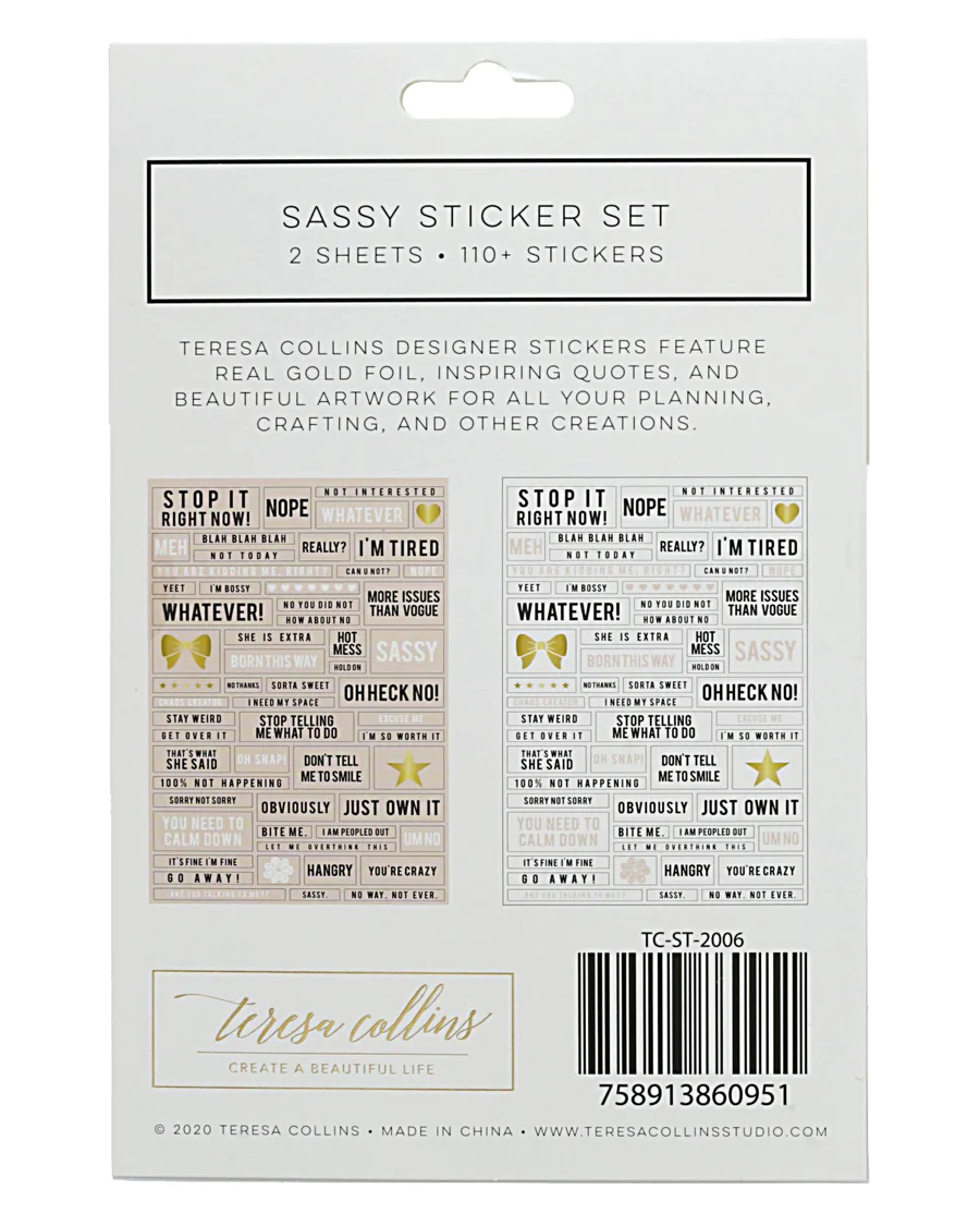 SASSY STICKER SET – Live Love Posh