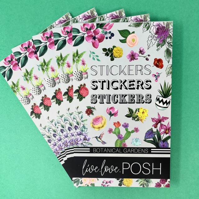 BOTANICAL GARDENS STICKER BOOK – Live Love Posh